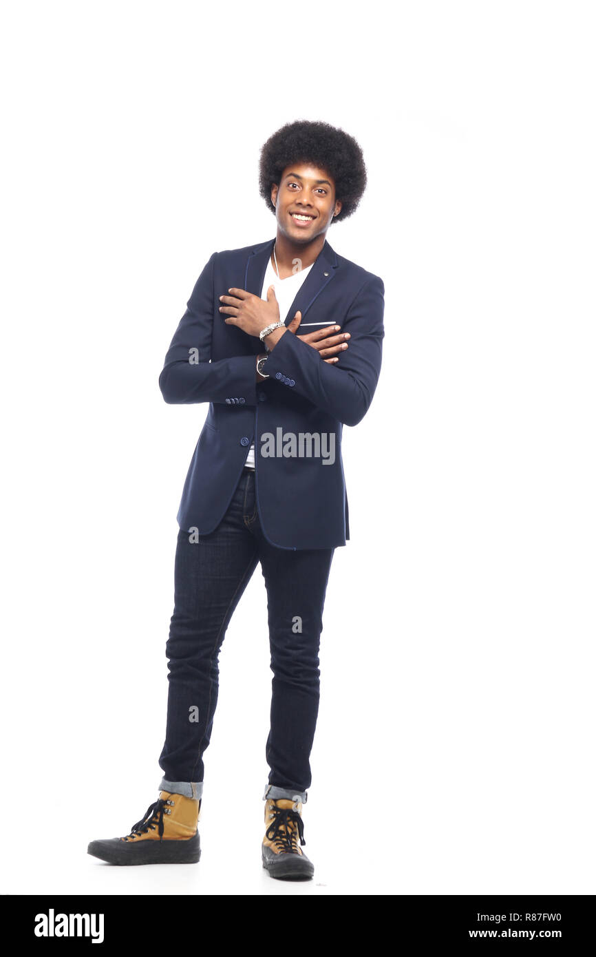Beautiful man in front of a white background Stock Photo - Alamy
