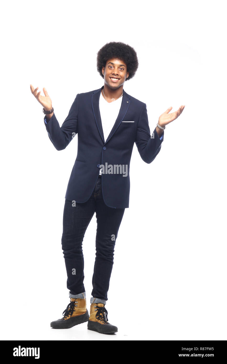 Beautiful man in front of a white background Stock Photo - Alamy