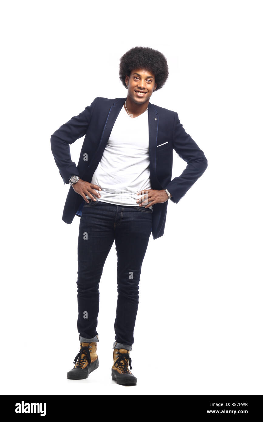Beautiful man in front of a white background Stock Photo - Alamy