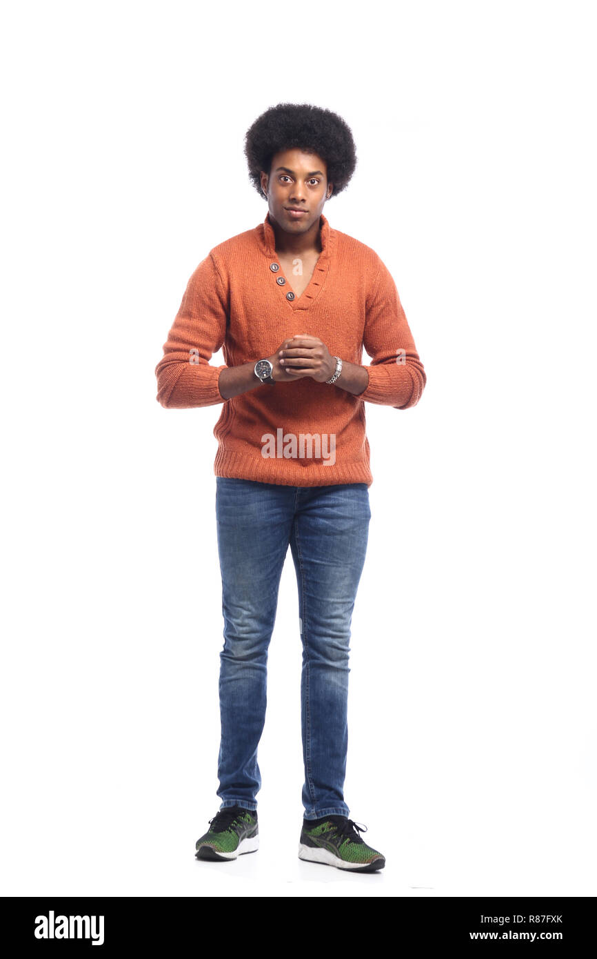 Beautiful man in front of a white background Stock Photo - Alamy