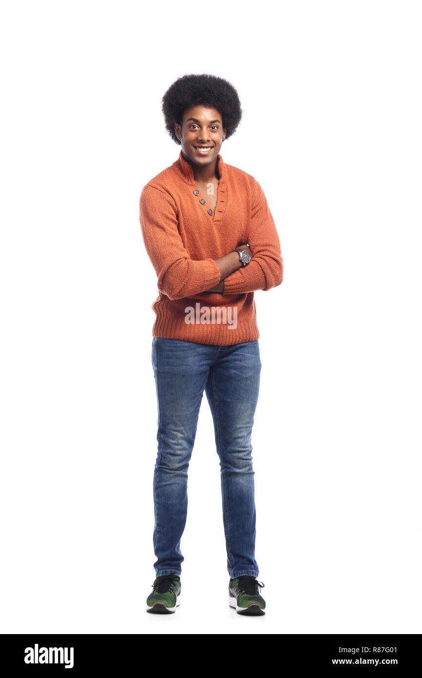 Beautiful man in front of a white background Stock Photo - Alamy