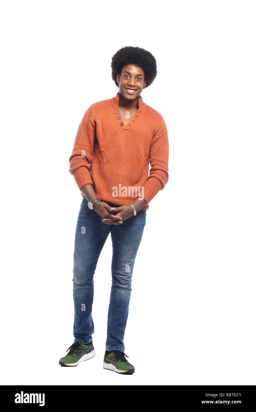 Beautiful man in front of a white background Stock Photo - Alamy