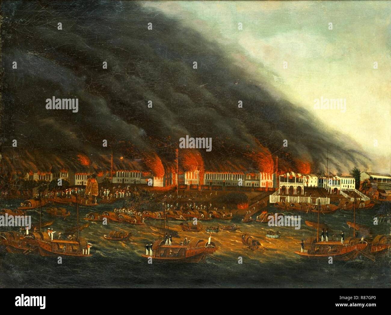 Canton Fire of 1822 Stock Photo - Alamy