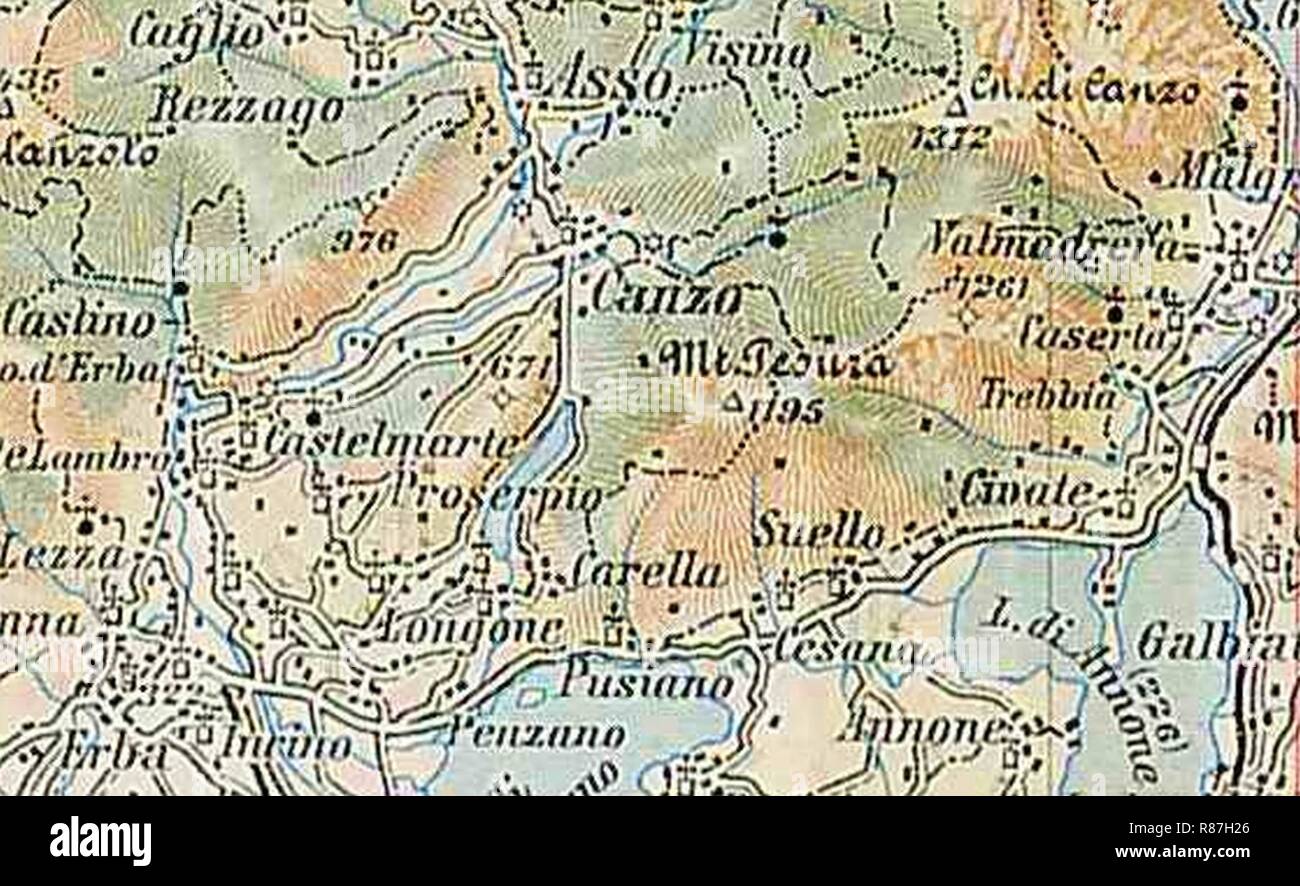 Canzo mappa austriaca Stock Photo - Alamy