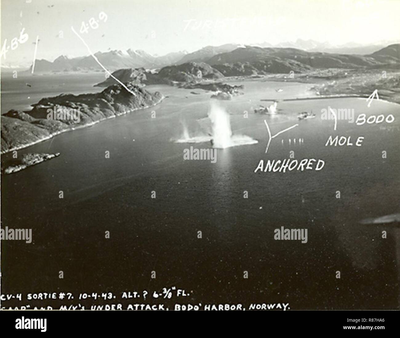 Cap Guir Under Attack In Bodo Harbor 1943 Stock Photo - Alamy