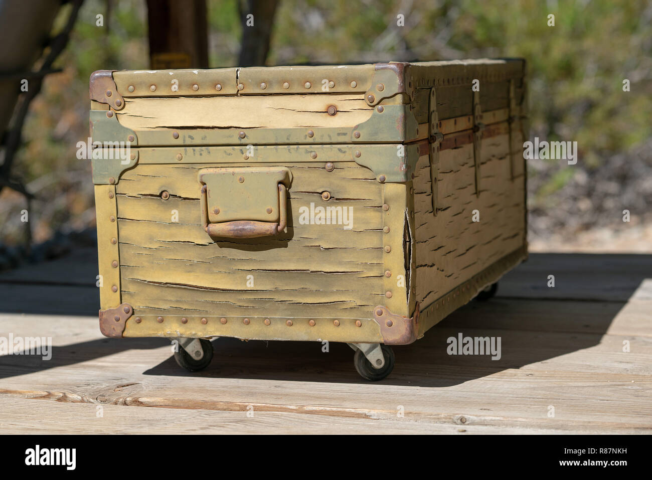 Green rusty chest Stock Photo - Alamy