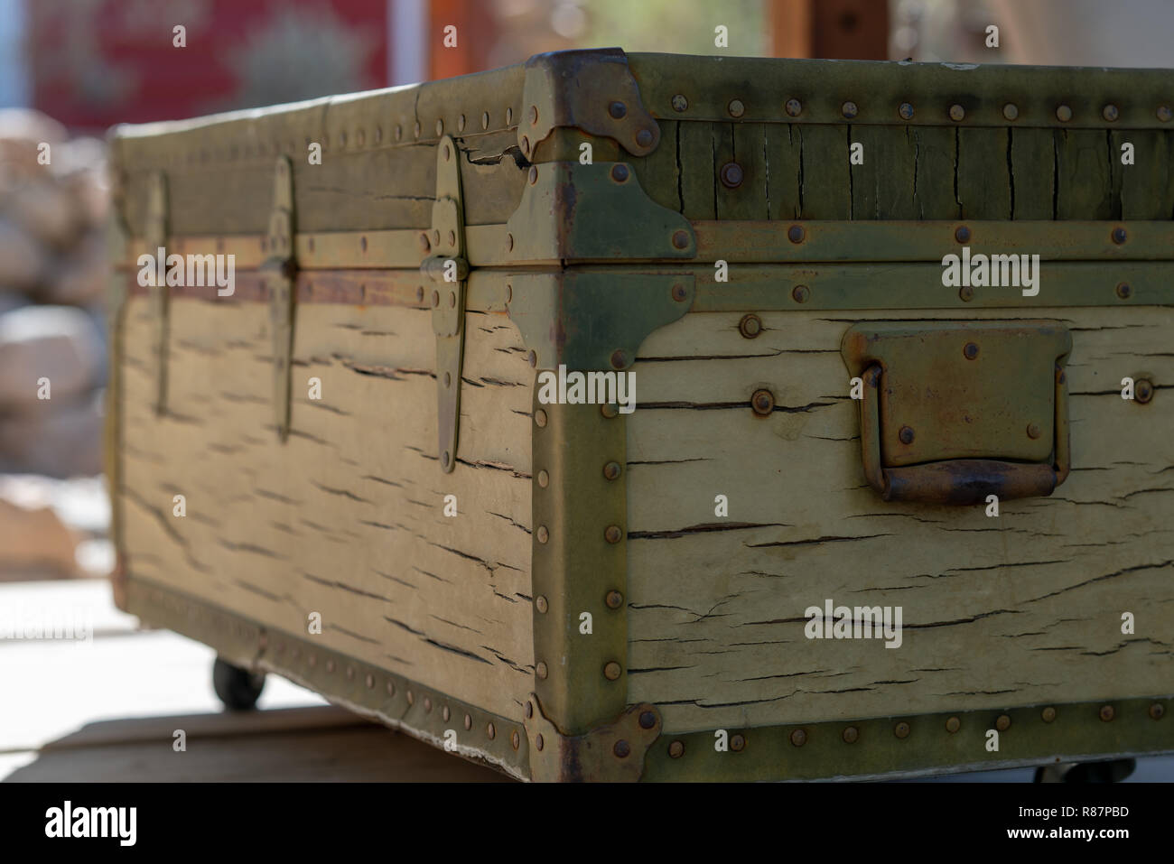Green rusty chest Stock Photo - Alamy