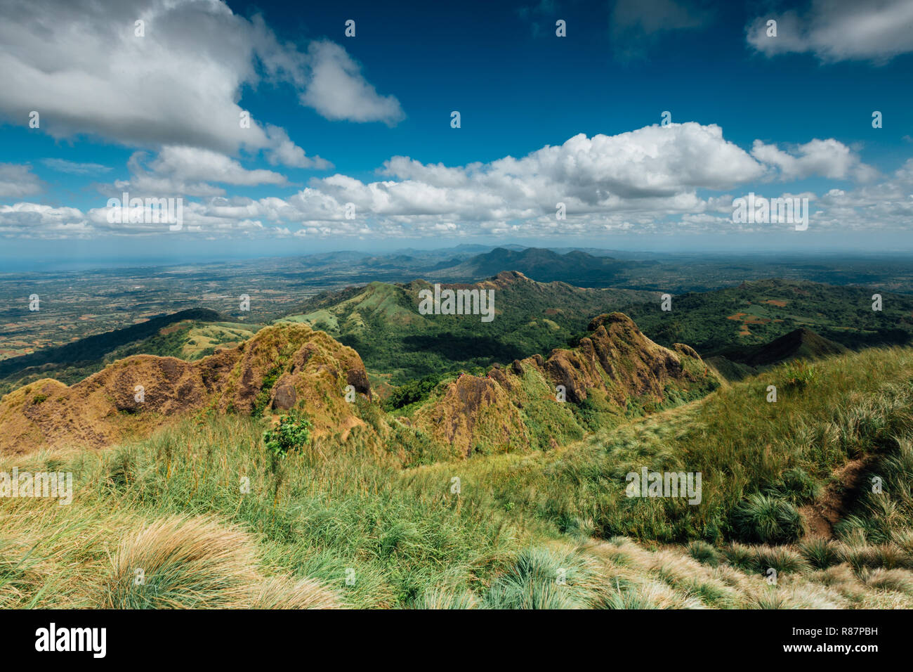A hiking trail of Mount Batulao in the province of Batangas ...