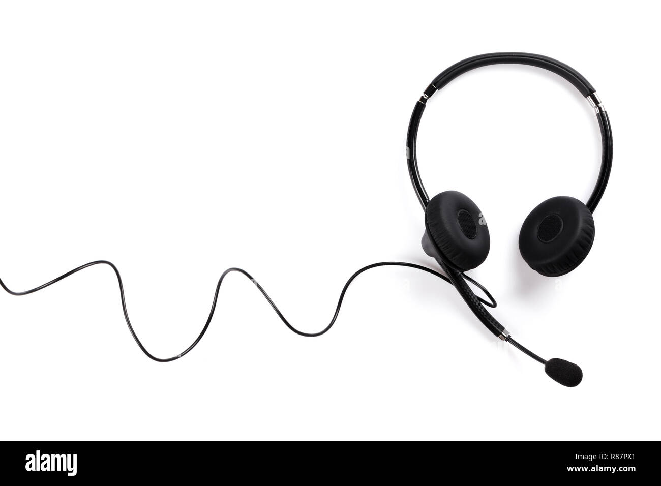 Helpdesk headset. Isolated on white background Stock Photo - Alamy