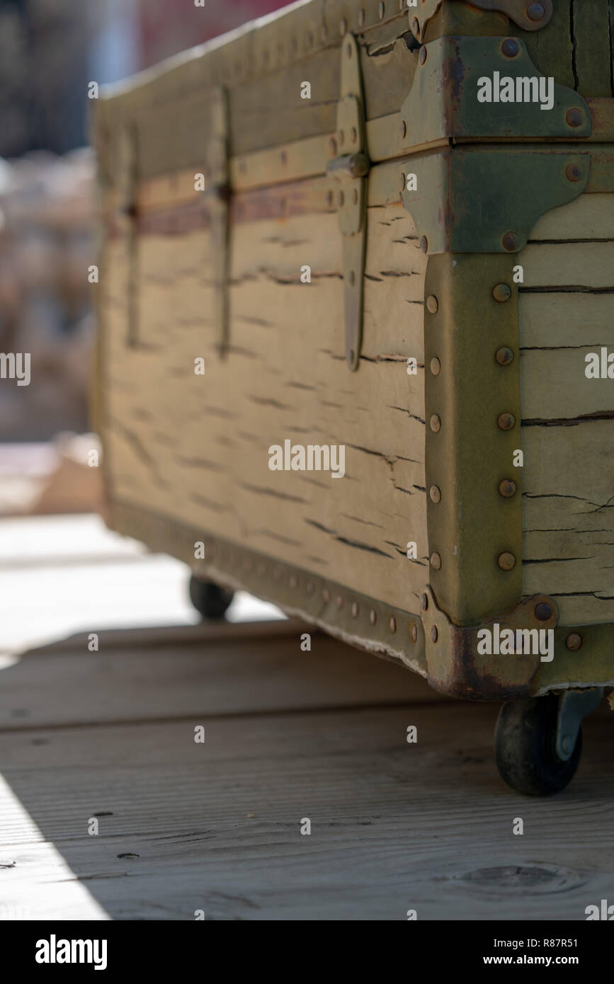 Green rusty chest Stock Photo - Alamy