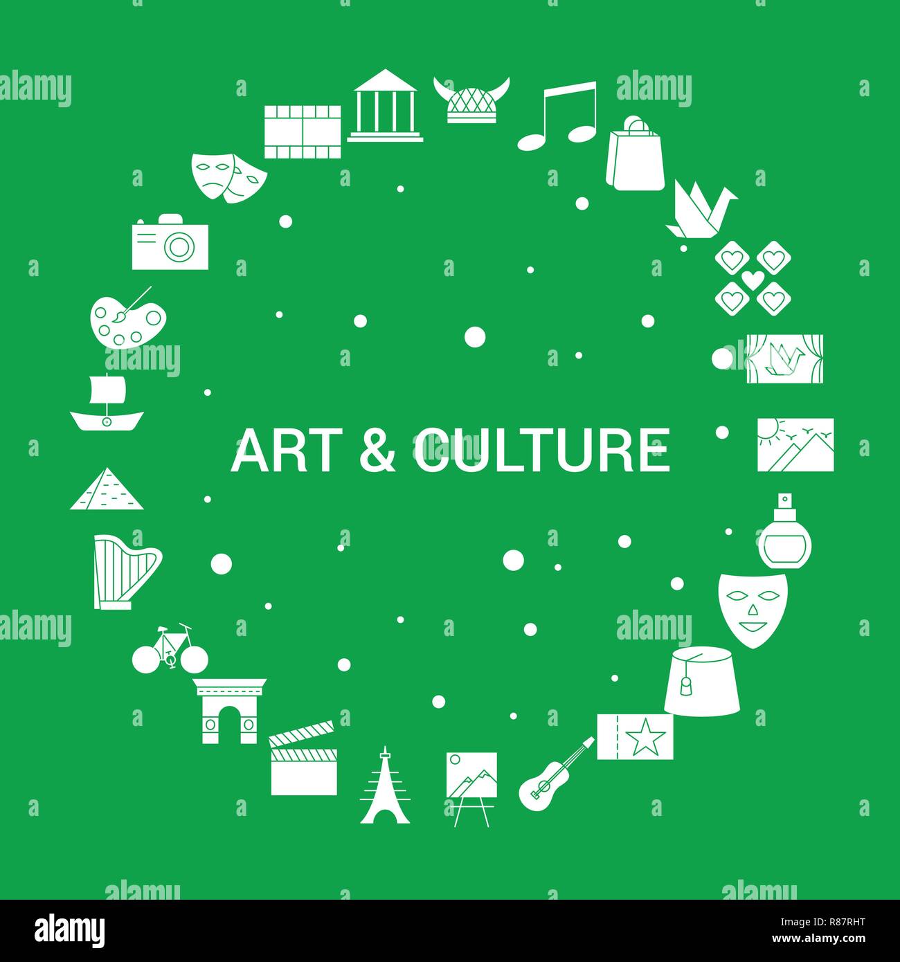 Art and Culture Icon Set. Infographic Vector Template Stock Vector ...