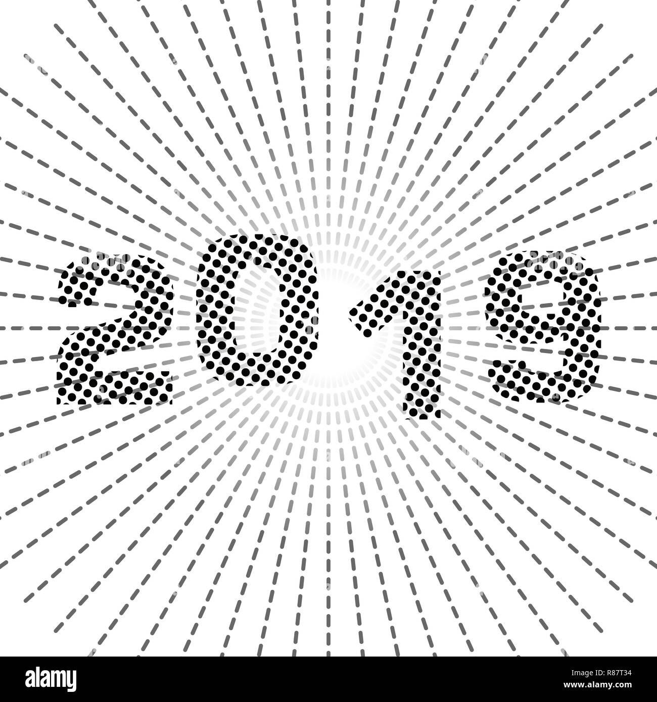 Cartoon vector cute 2019 year illustration. Sketchy with new year theme ...