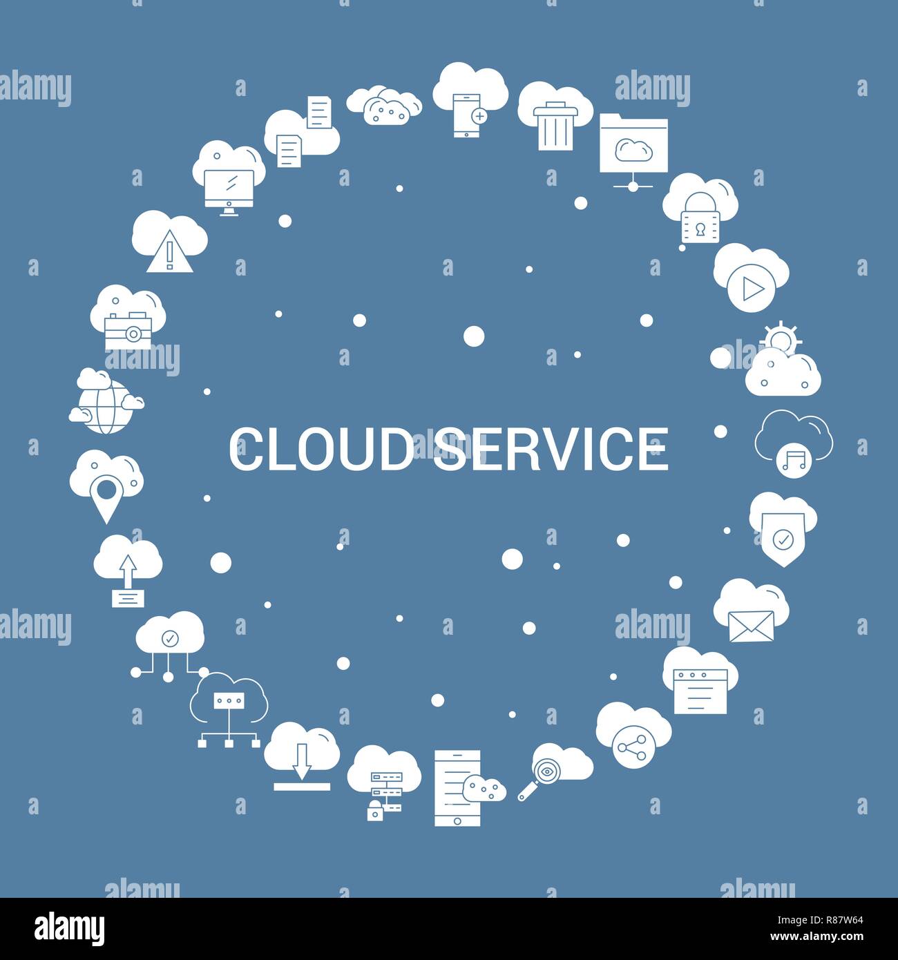 Cloud Service Icon Set. Infographic Vector Template Stock Vector Image ...