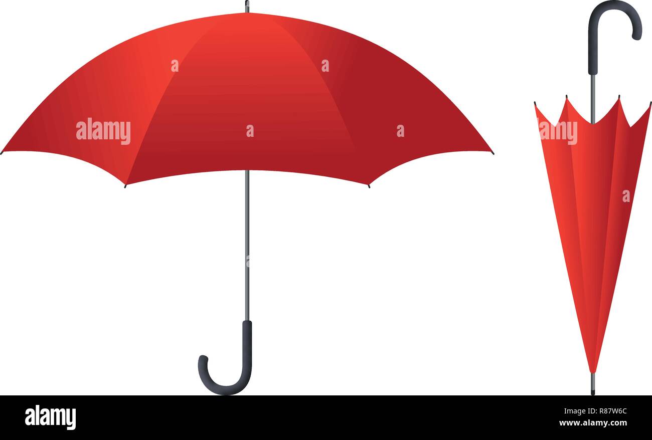 Red umbrella vector illustration isolated on white background Stock ...