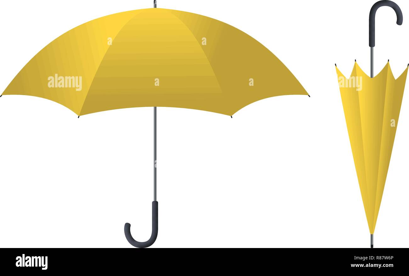 Yellow umbrella vector illustration isolated on white background Stock ...