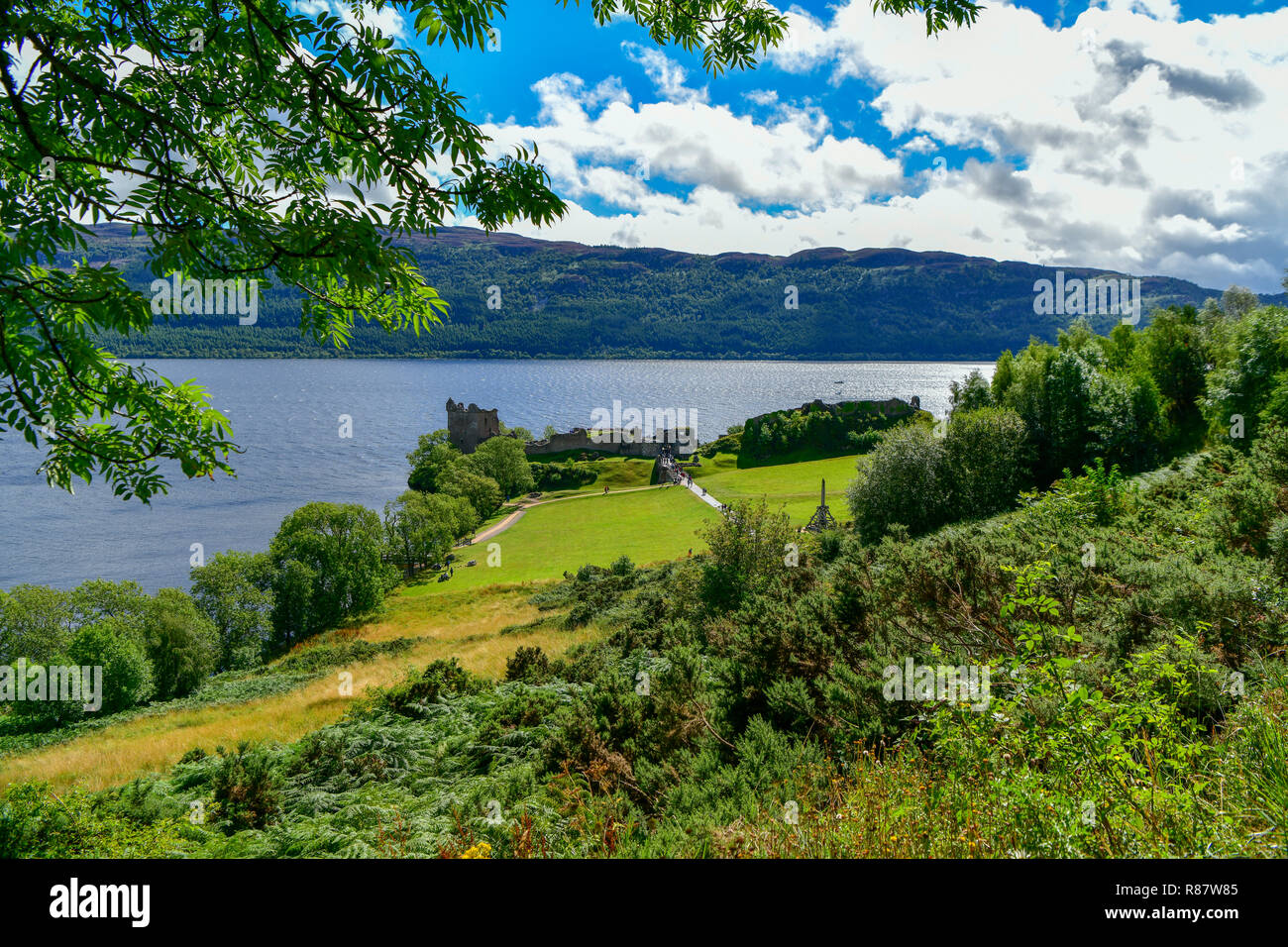 the ruins of Urquhart Castle at Loch Ness in Scotland, unforgettable ...