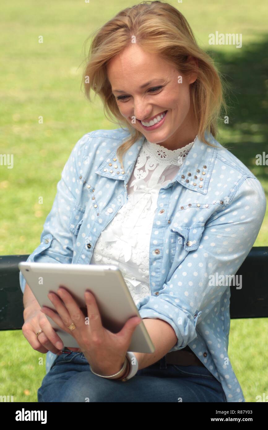 Beautiful woman outside Stock Photo - Alamy