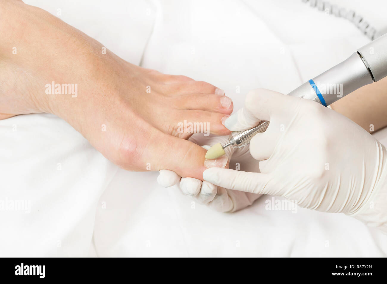Process of pedicure at beauty salon close up Stock Photo - Alamy