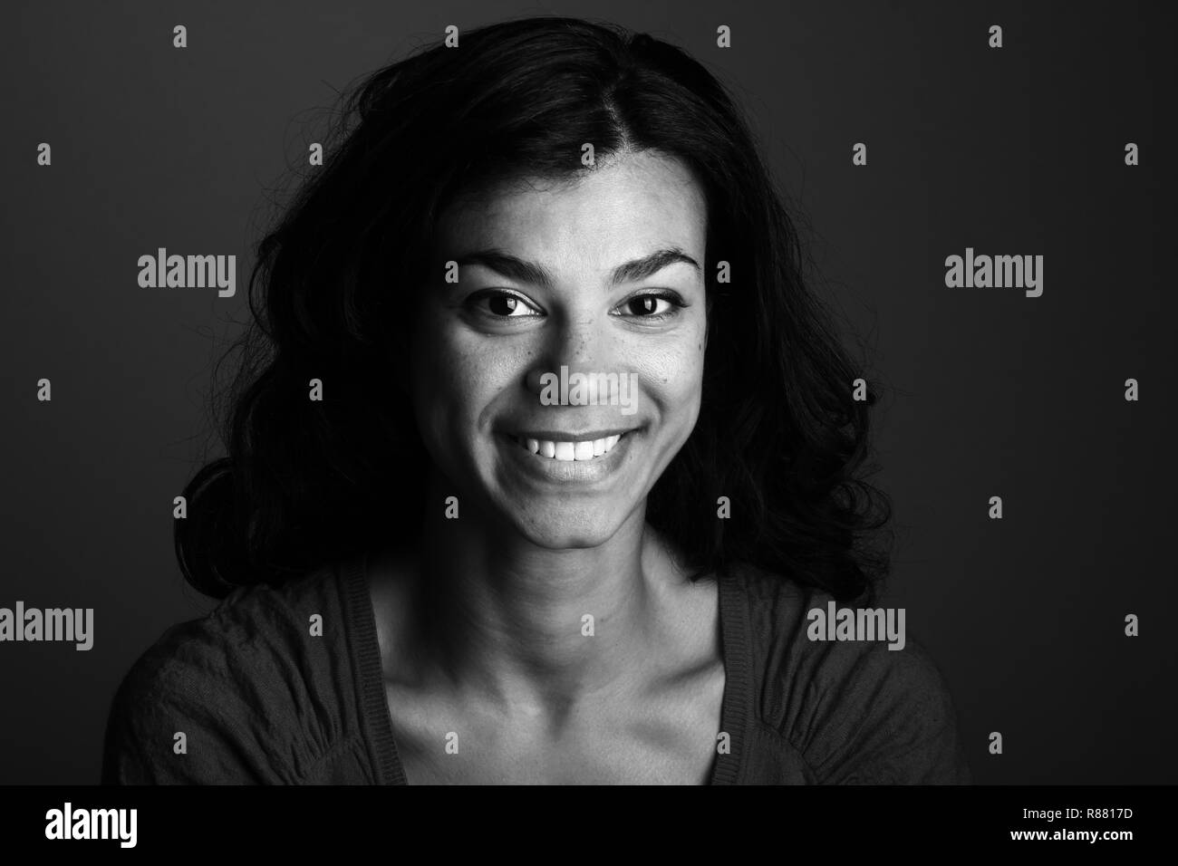 African woman hair model Black and White Stock Photos & Images - Alamy