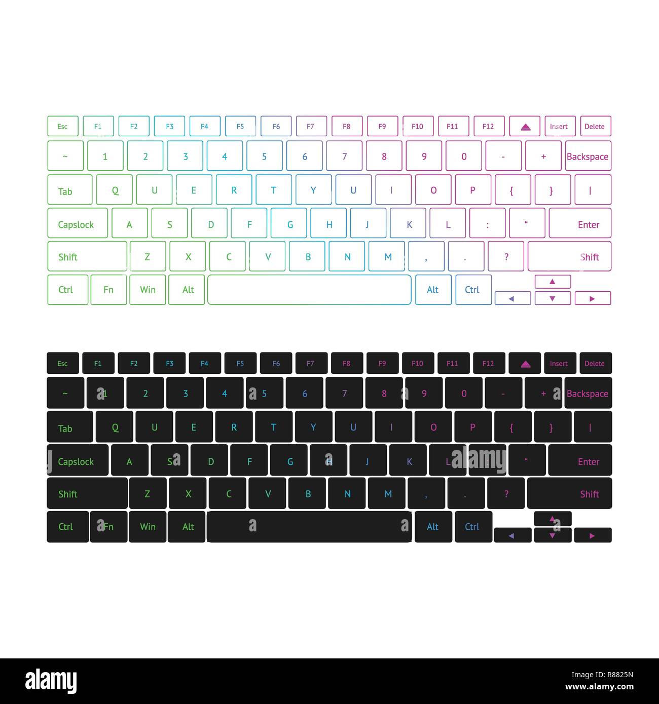 Keyboard vector set with the white and black backgrounds Stock Vector ...