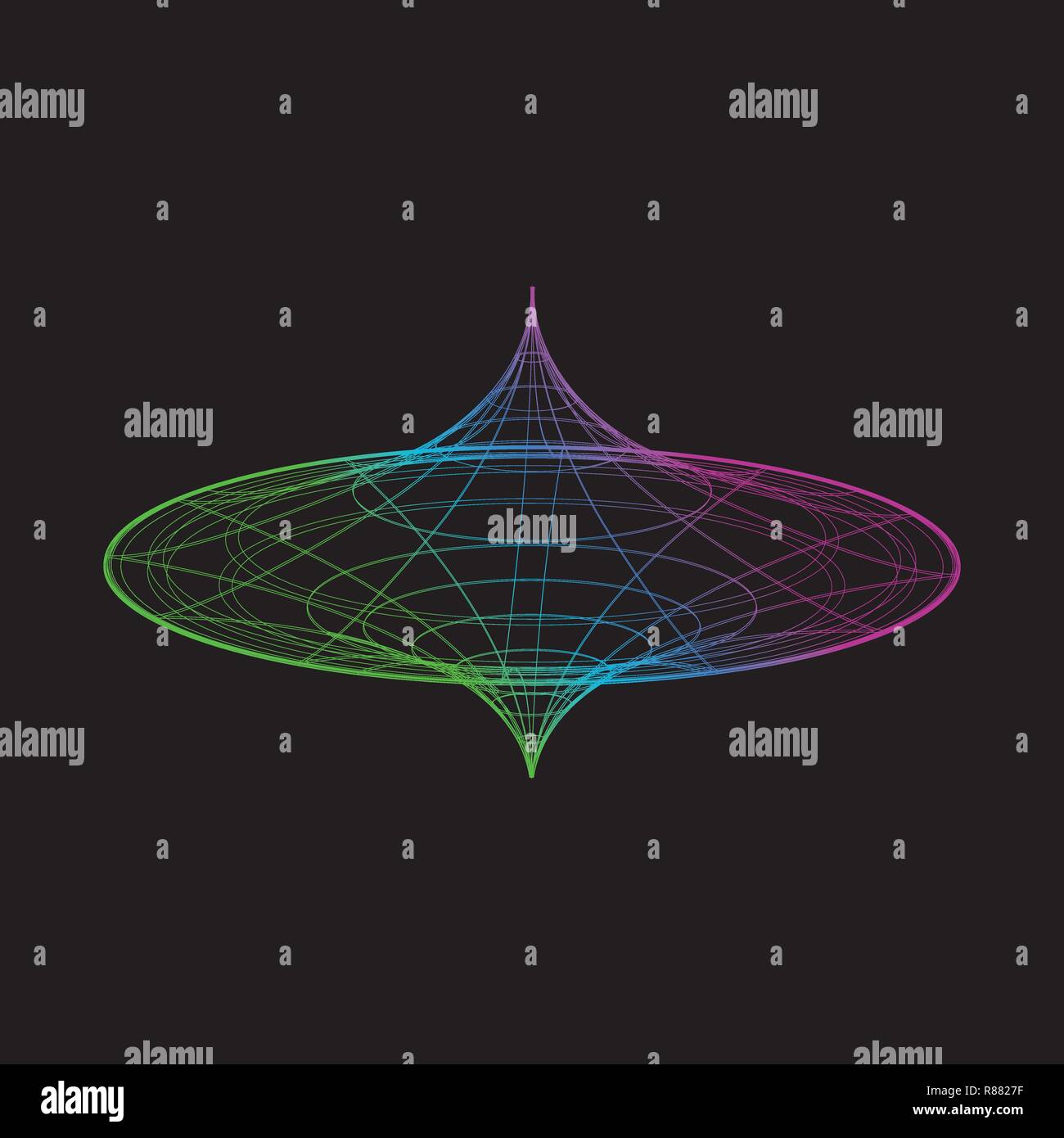 Peg-top color vector icon on the black background Stock Vector Image ...