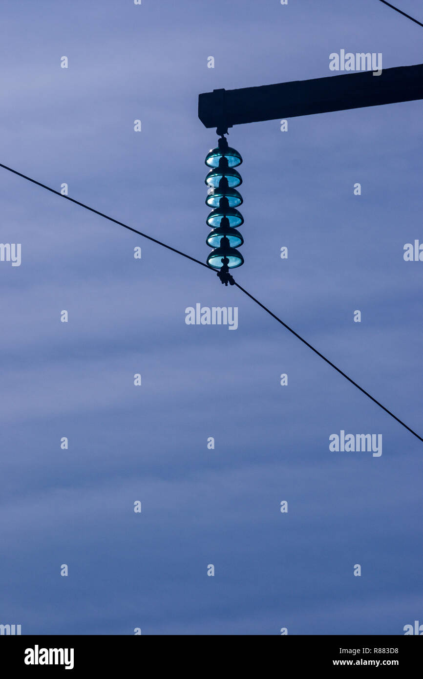 Glass insulator on high voltage hi-res stock photography and images - Alamy