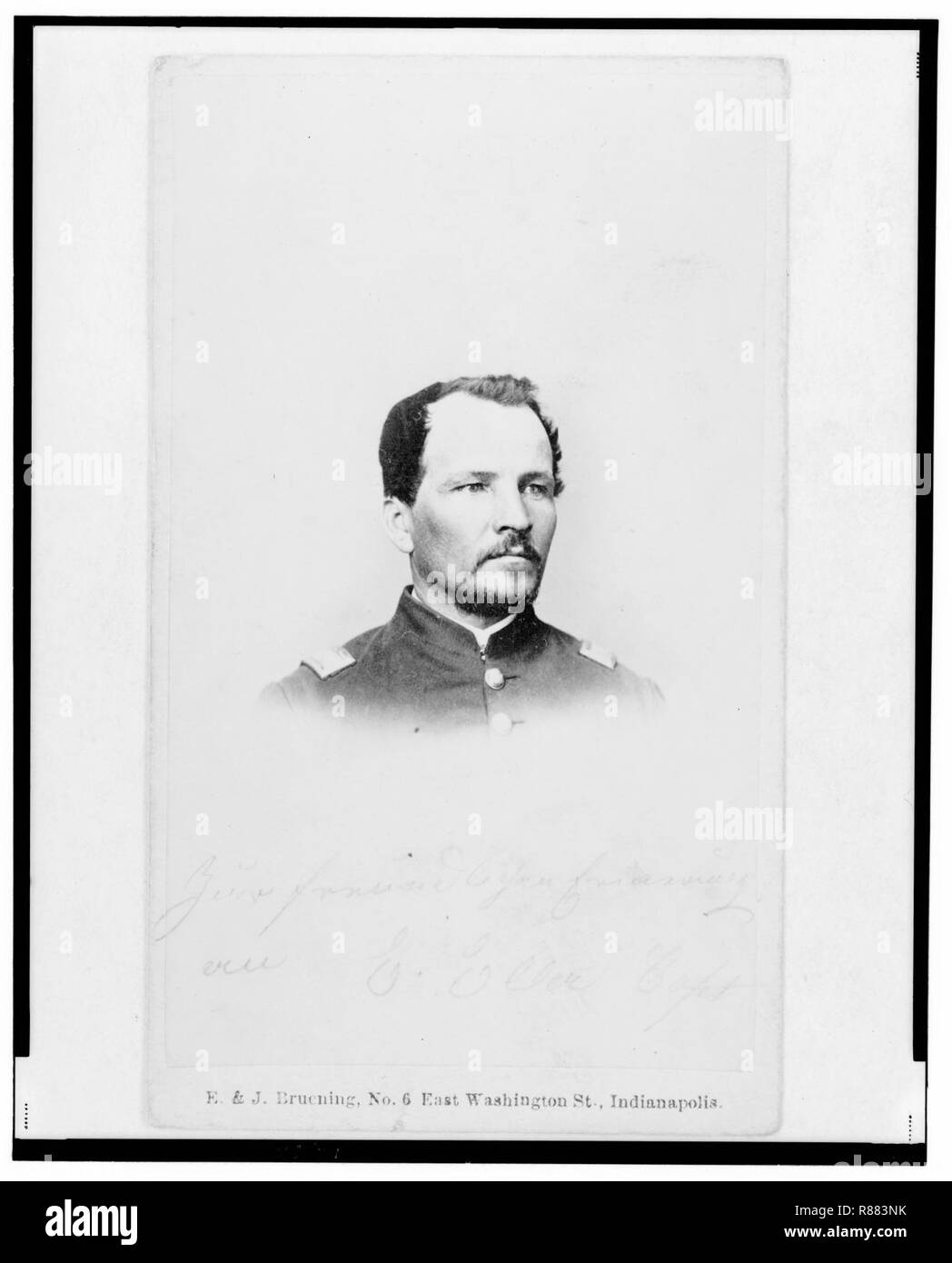 Captain Emanuel Eller, Union officer in the 32nd Indiana Regiment, head ...
