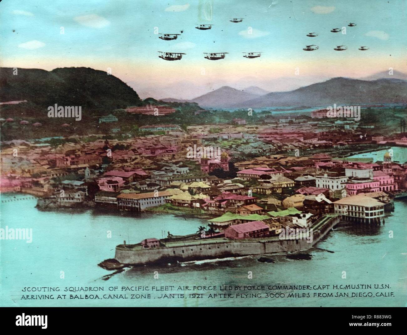 Captain Henry Mustin - Record Breaking Flight Stock Photo - Alamy