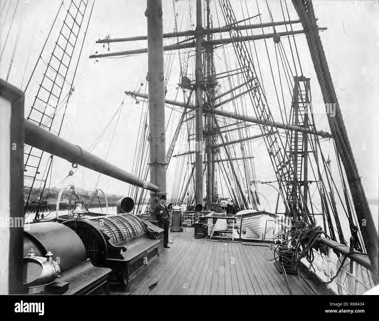 Captain on deck of the four-masted bark CLAN BUCHANAN Washington ca ...
