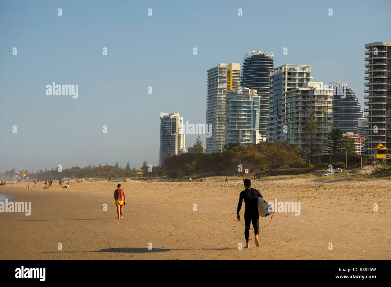On the beach at Broadbeach Stock Photo - Alamy