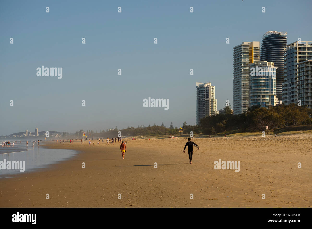 On the beach at Broadbeach Stock Photo - Alamy