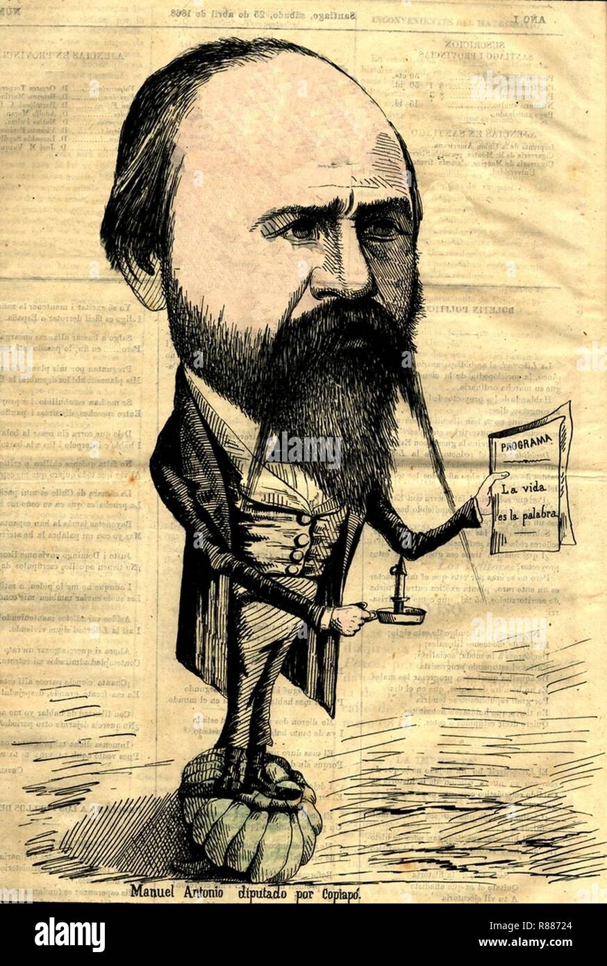 Caricatura de Manuel Antonio Matta Stock Photo - Alamy