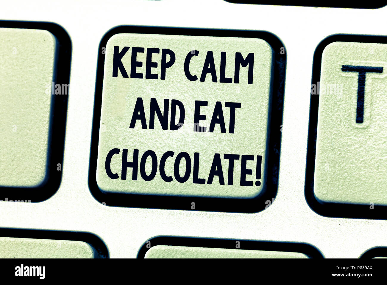 Text sign showing Keep Calm And Eat Chocolate. Conceptual photo ...