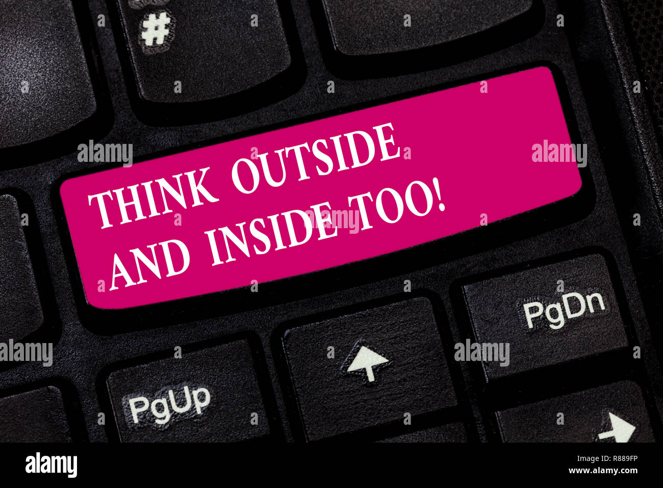 Conceptual hand writing showing Think Outside And Inside Too. Business ...