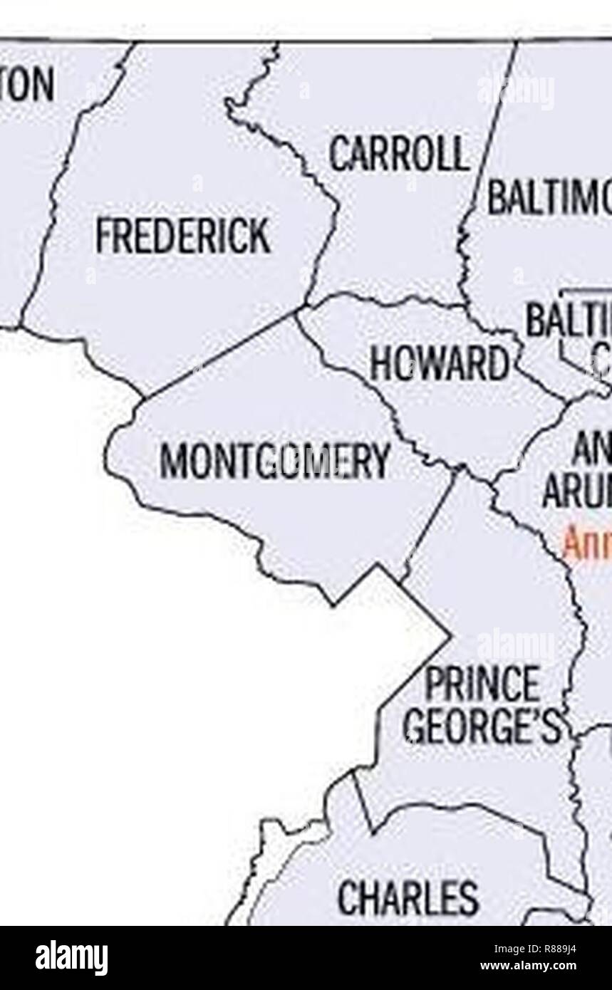 Capital Region maryland map Stock Photo - Alamy