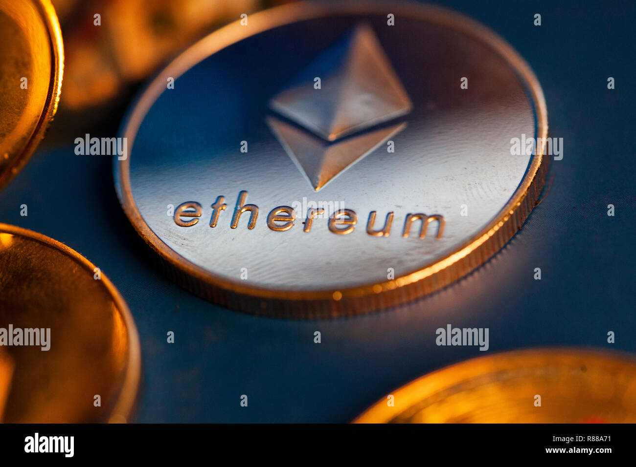 Cryptocurrency golden coin hi-res stock photography and images - Alamy