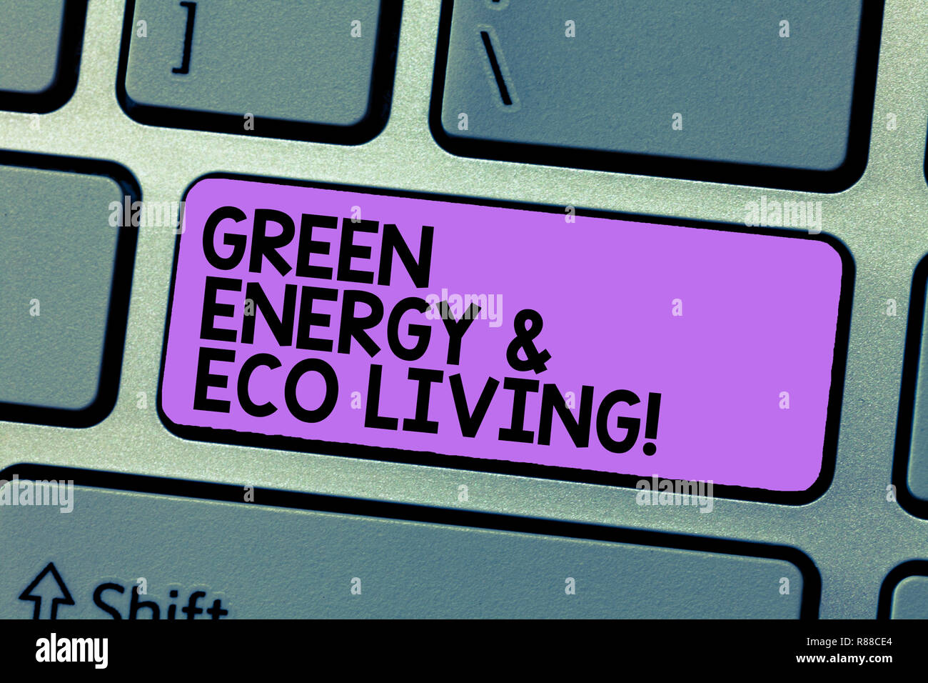 Writing note showing Green Energy And Eco Living. Business photo ...