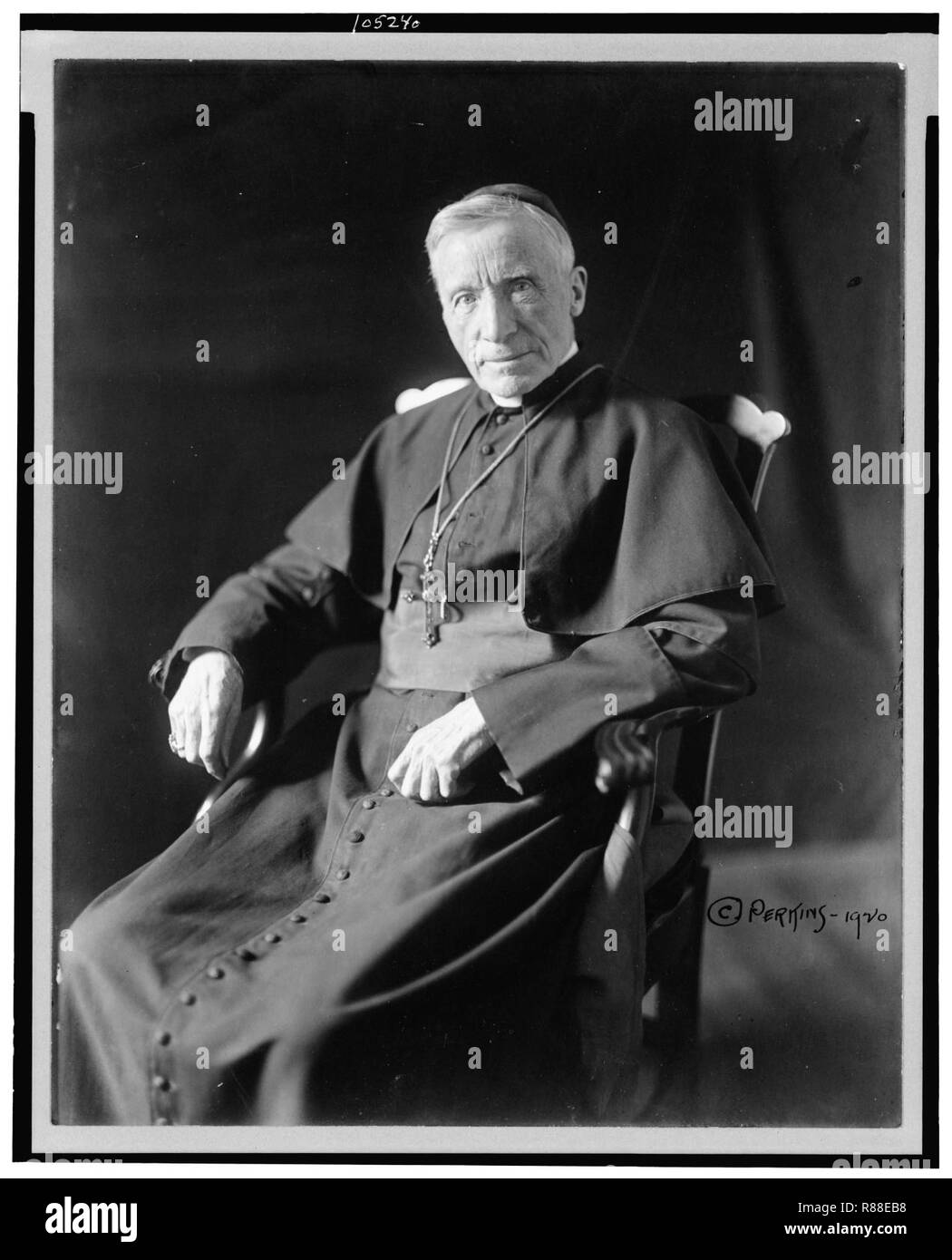 Cardinal James Gibbons, three-quarter length portrait, seated, facing ...