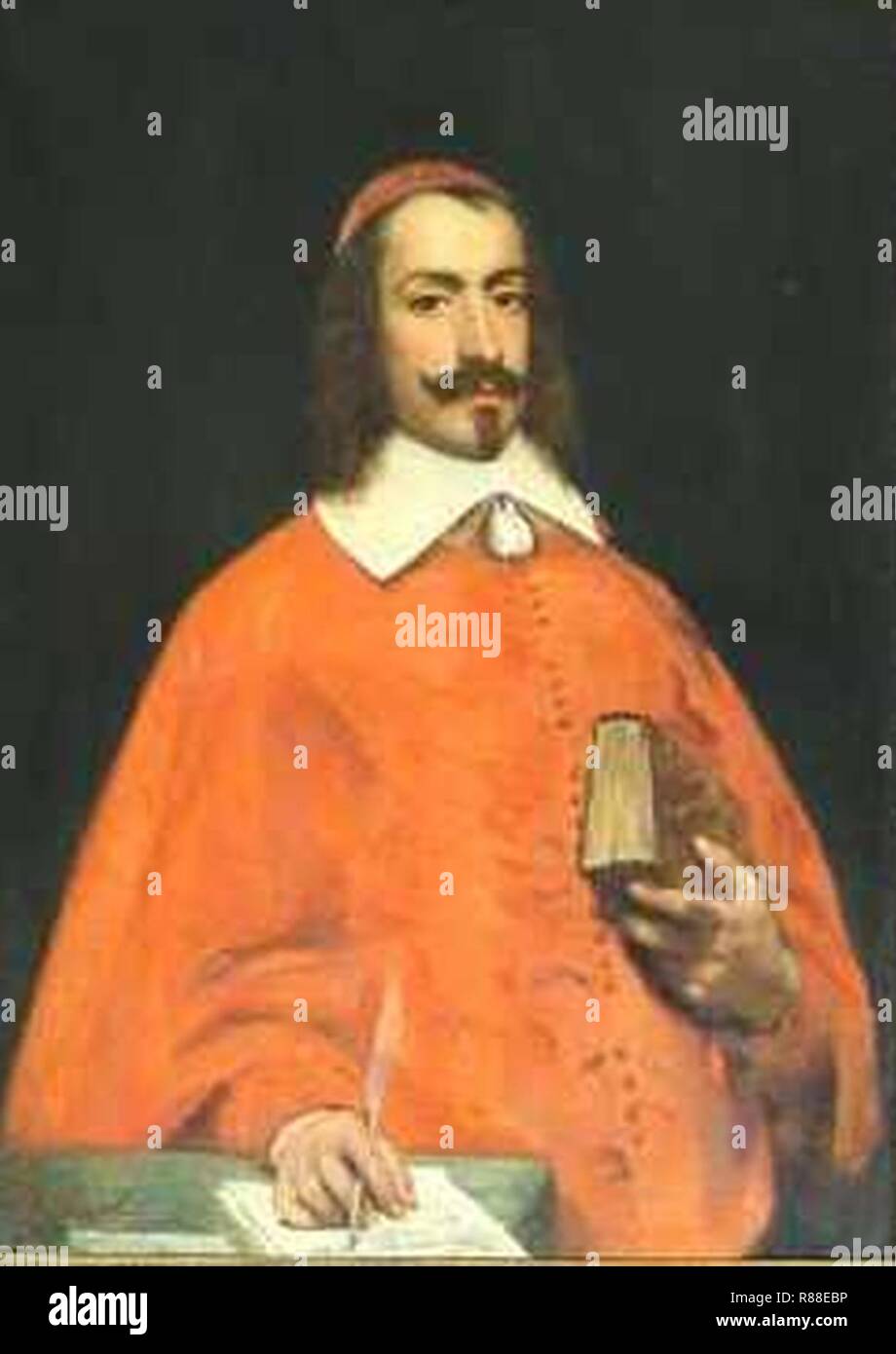 Cardinal Jules Mazarin – XVIIth century French school portrait Stock ...