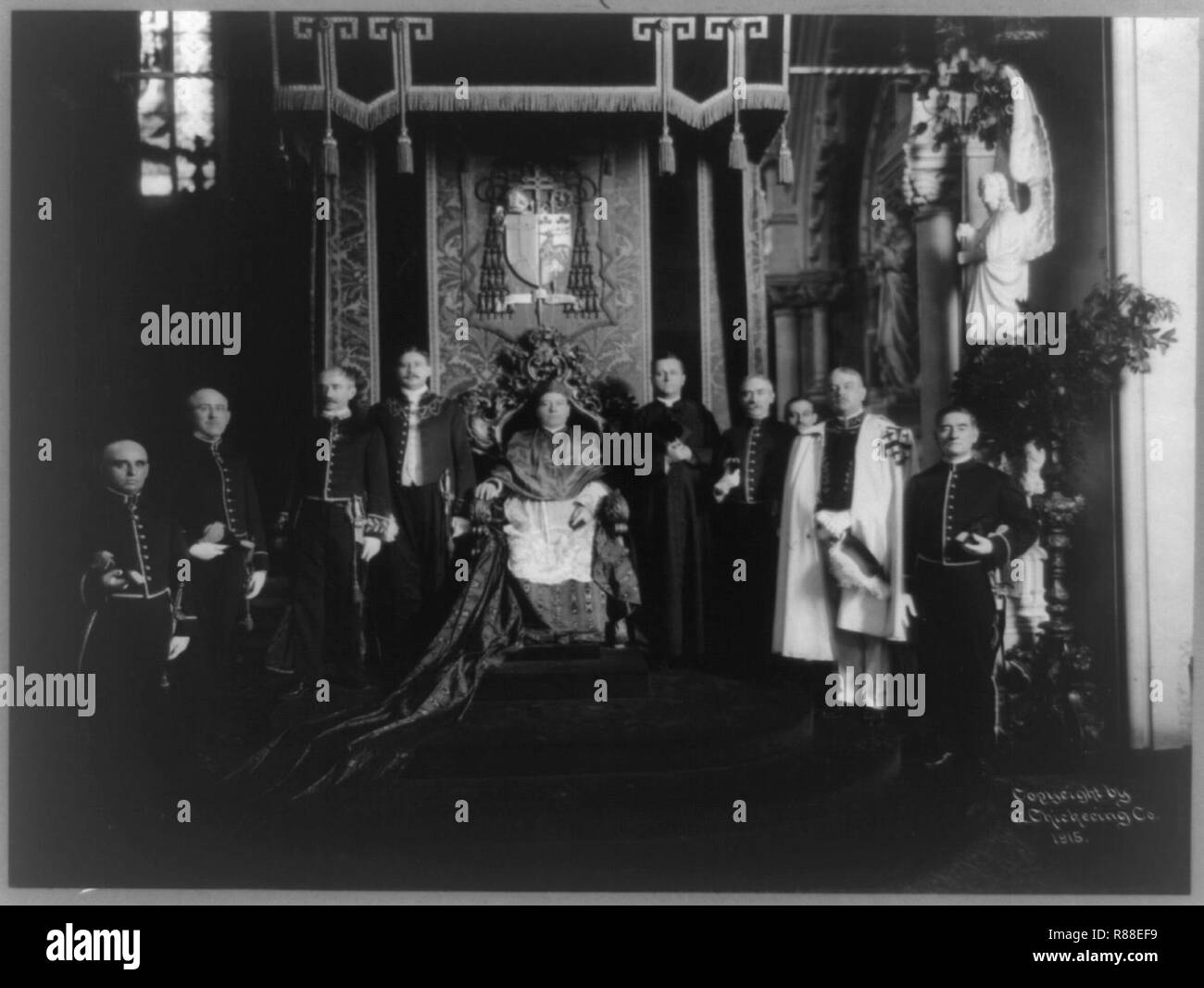 Cardinal William H. O'Connell, full-length portrait, seated on throne ...