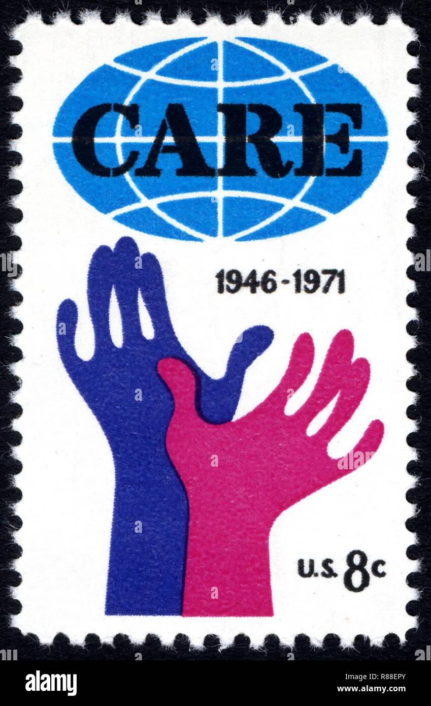 CARE 8c 1971 issue U.S. stamp Stock Photo - Alamy