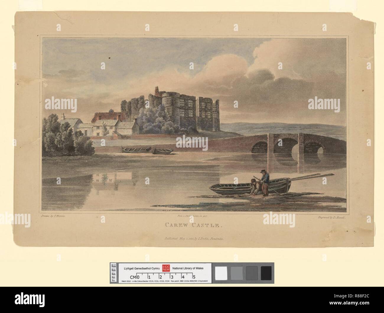 Carew castle May 1 1820 Stock Photo - Alamy
