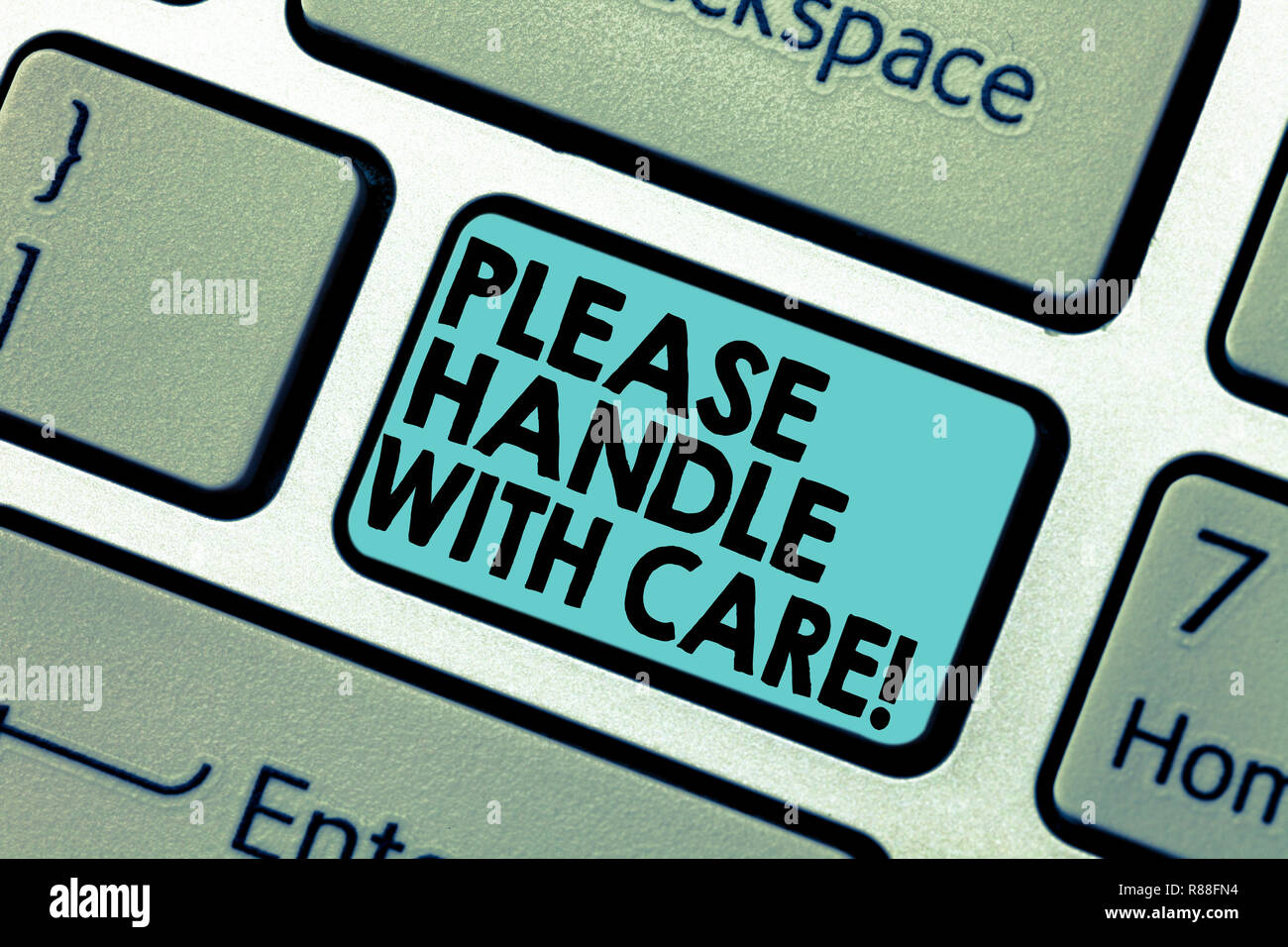 Text sign showing Please Handle With Care. Conceptual photo Fragile be ...