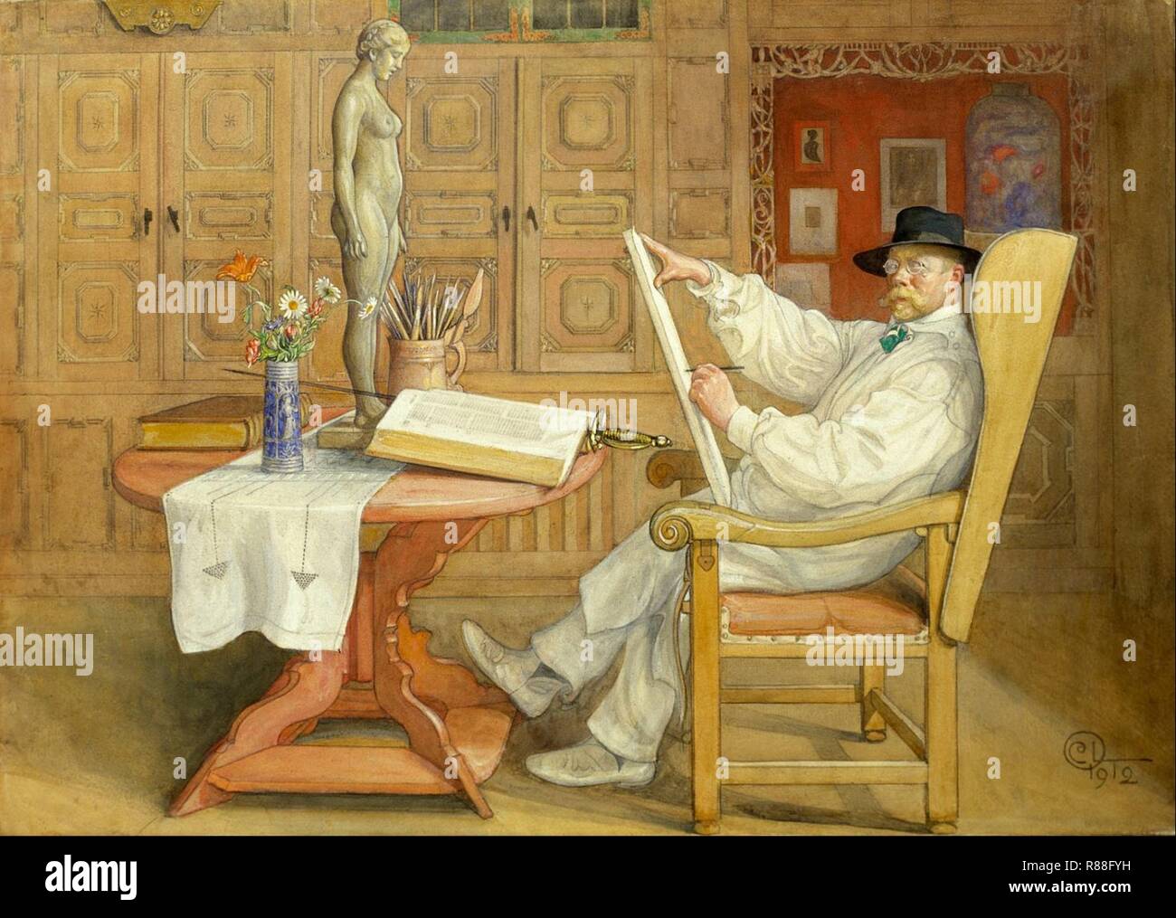 Carl Larsson - Self-Portrait (In the new studio Stock Photo - Alamy