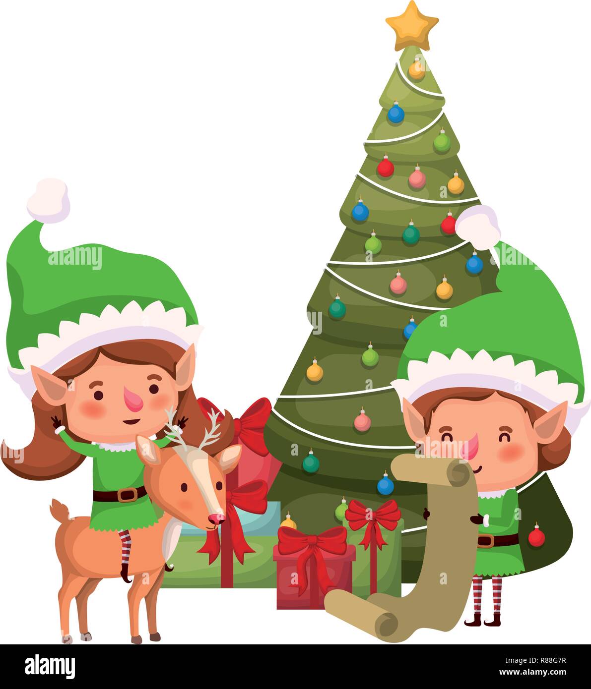 Christmas elves boy girl hi-res stock photography and images - Alamy