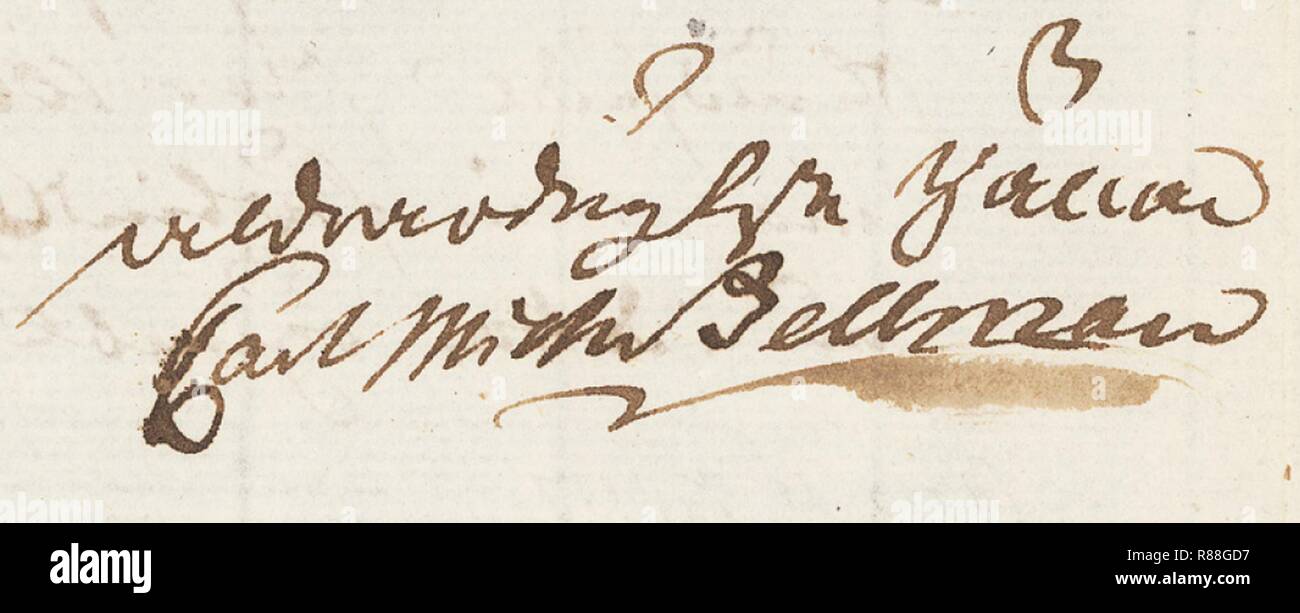 Carl Michael Bellmans namnteckning Stock Photo - Alamy