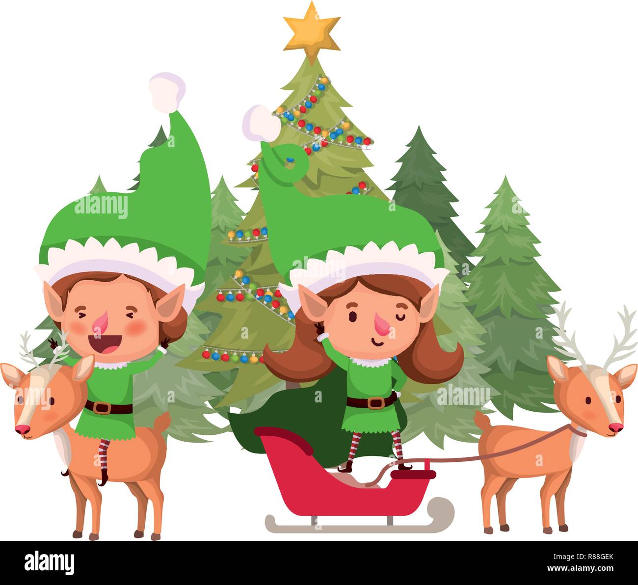 Christmas elves boy girl hi-res stock photography and images - Alamy