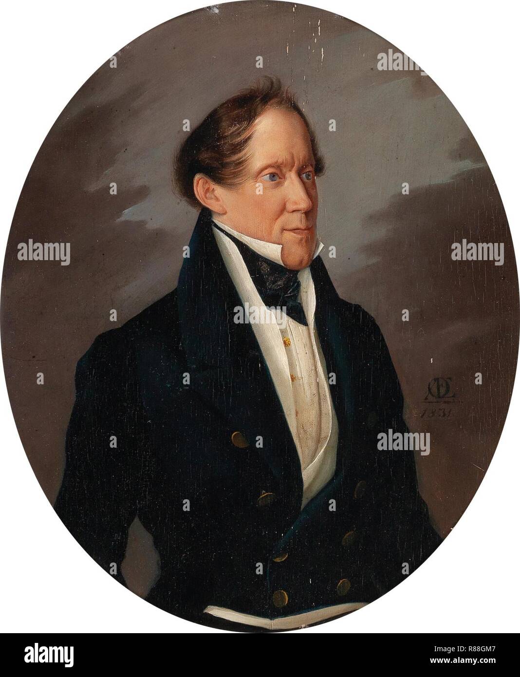 Carl Oesterley - Portrait of Joseph Ritter von Neuwirth Stock Photo - Alamy