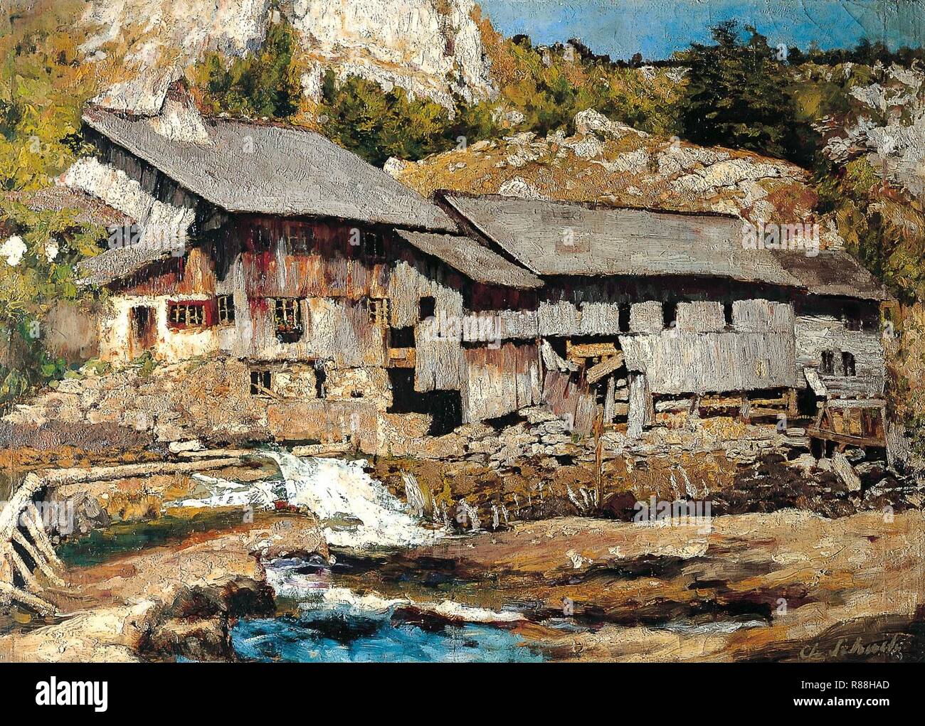 Carl Schuch - Mühle bei Saut du Doubs (II Stock Photo - Alamy