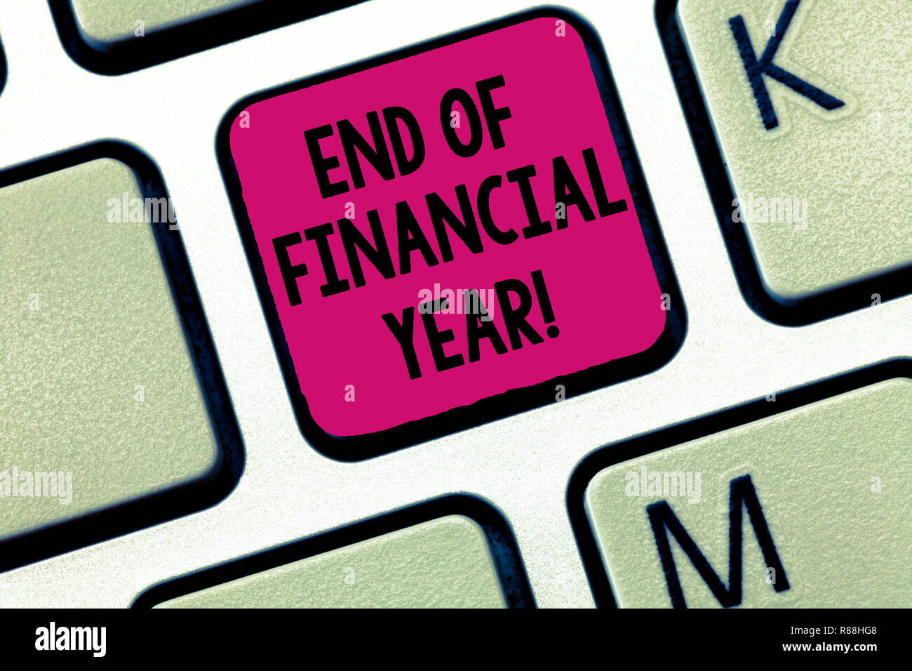 Writing note showing End Of Financial Year. Business photo showcasing ...